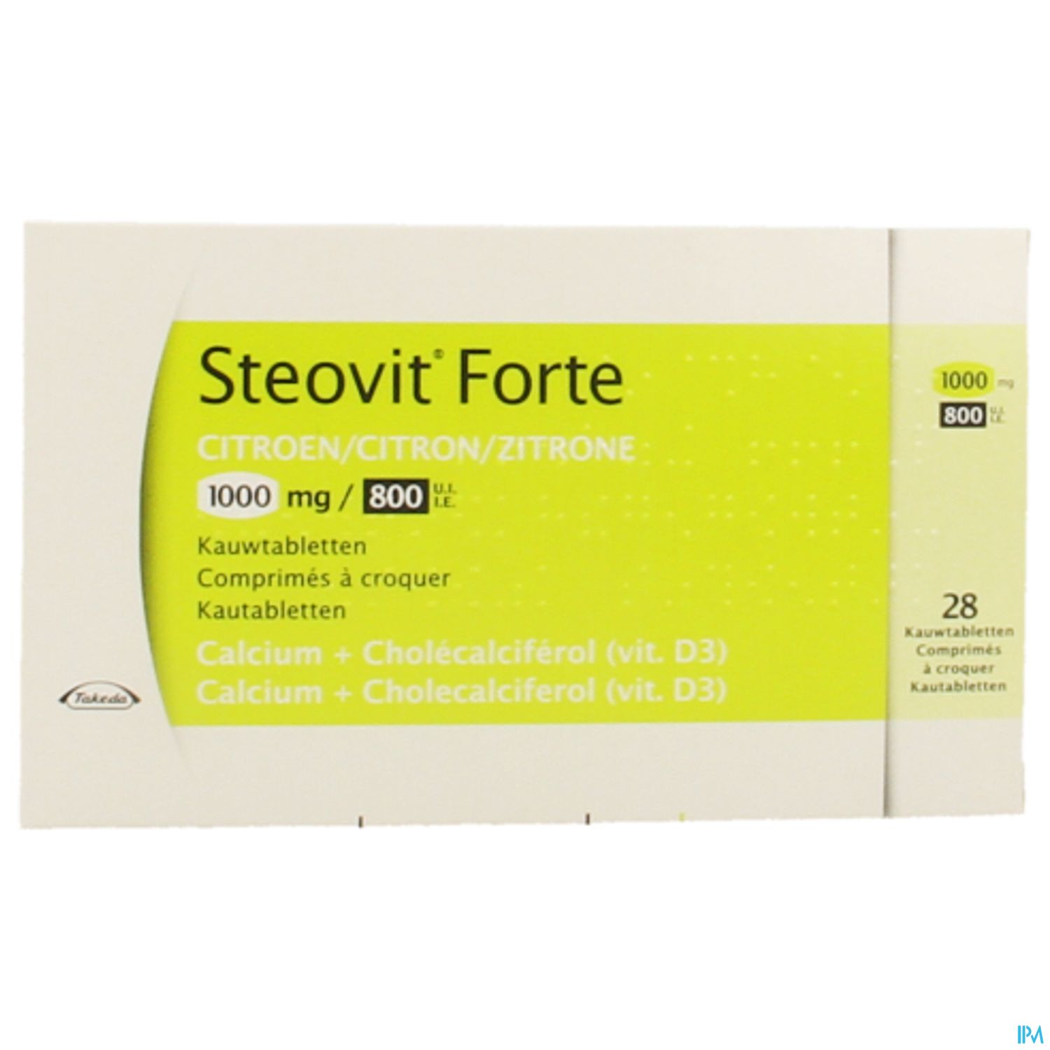 Steovit Forte 1000mg/800 IU 28 Kauwtabletten (Citroen) - Calcium ...