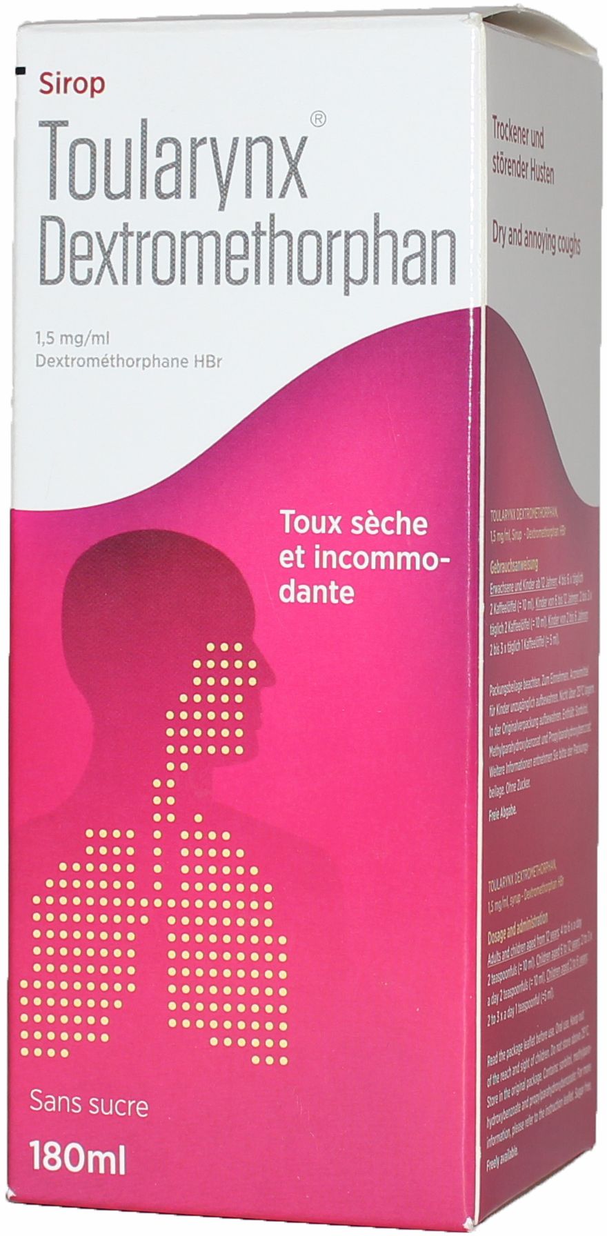 Toularynx Dextromethorphan 1,5mg/ml Sirop 180ml - Toux sèche ...