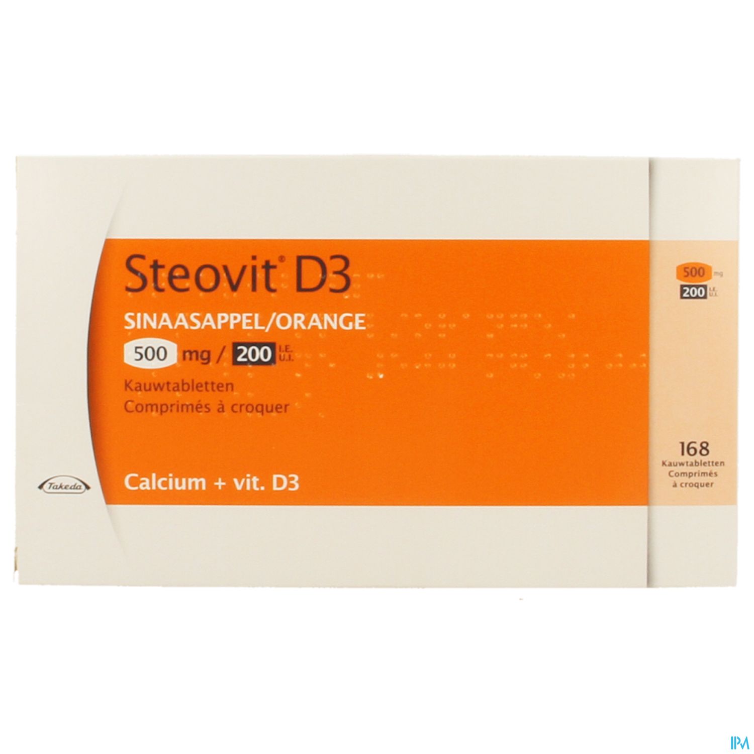 Steovit D3 500mg/200 UI 168 Comprimés à Croquer (Orange) - Calcium ...