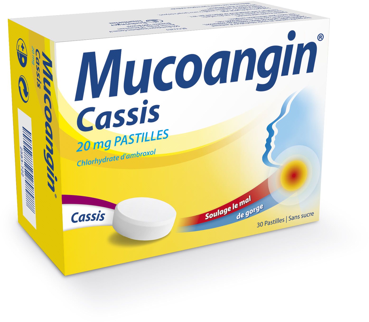 Mucoangin Cassis 20mg 30 Pastilles à Sucer - Mal de gorge | Pharmacie ...