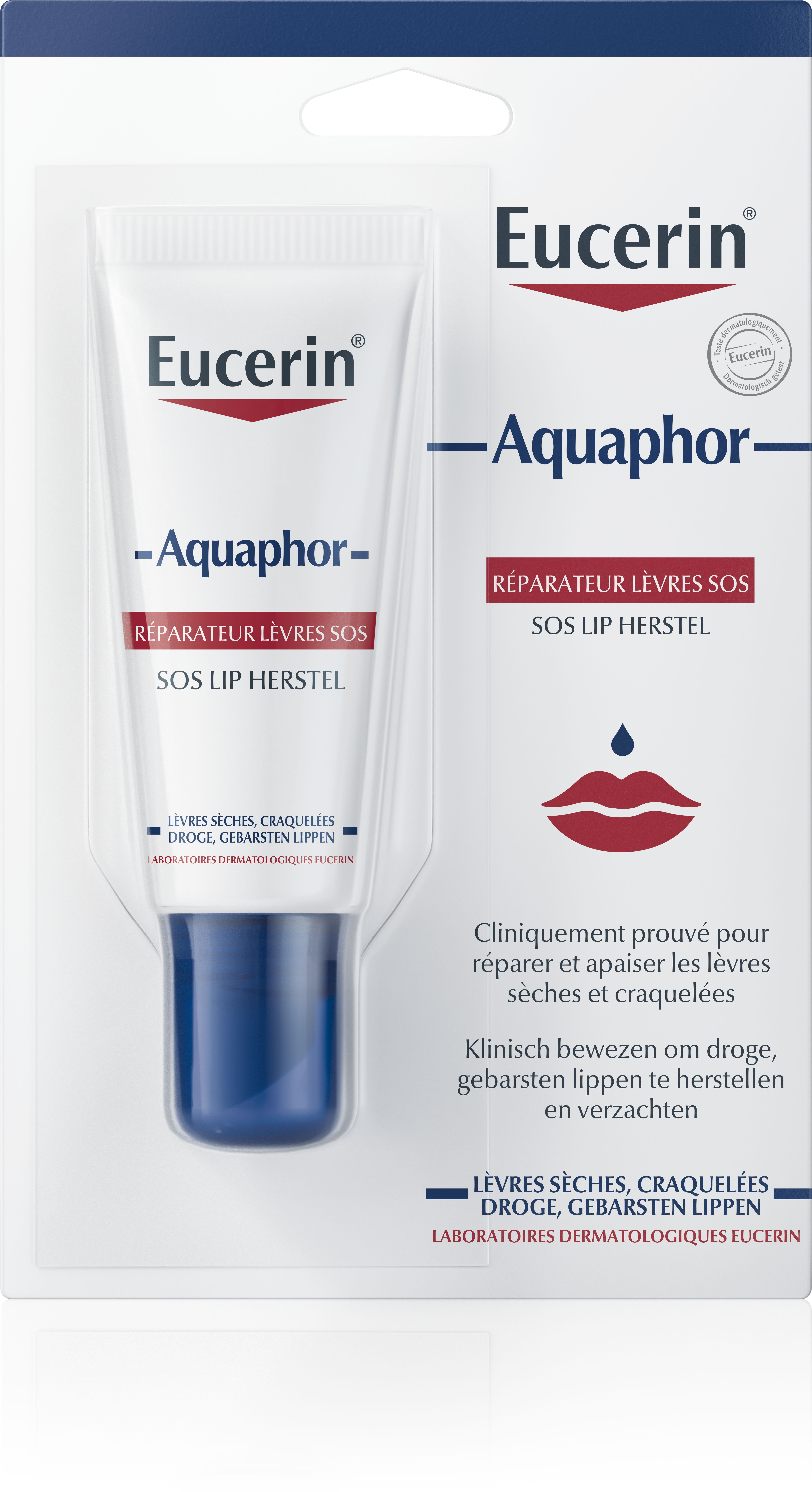 Eucerin Aquaphor Réparateur Lèvres SOS Sèches et Craquelée Tube 10ml ...