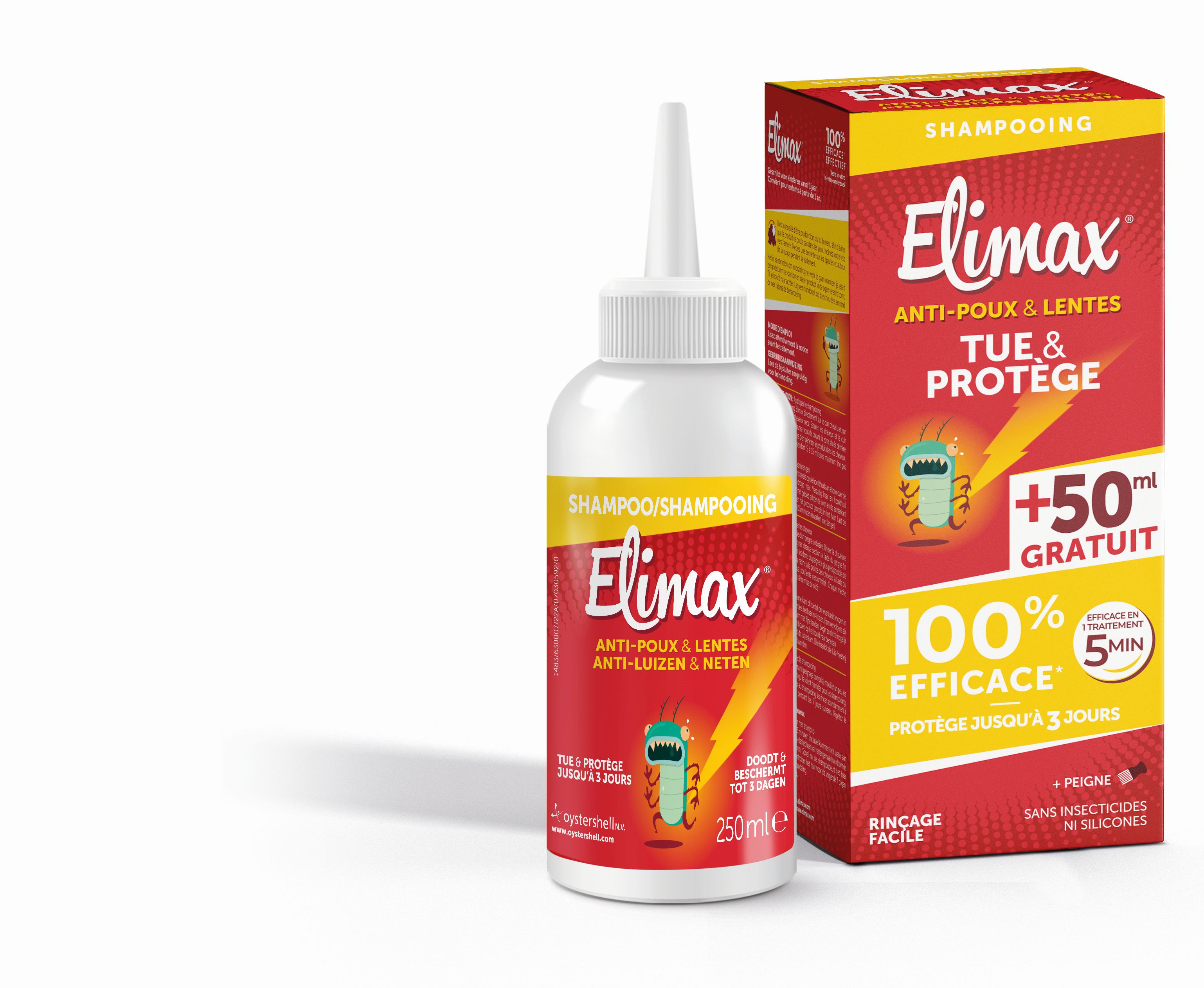 Elimax Shampooing Anti-Poux Elimine & Protège 250ml - Anti-poux ...