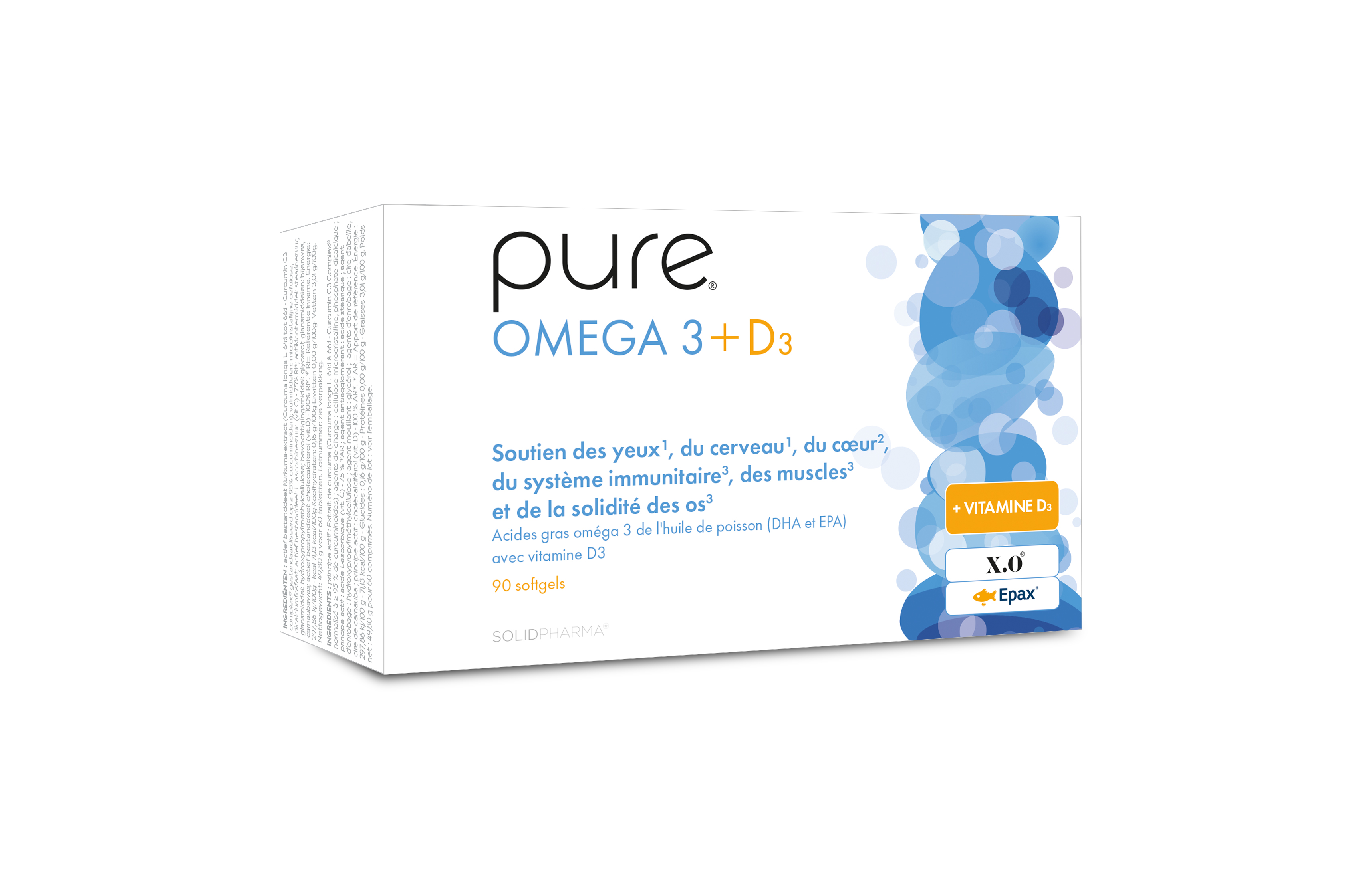Pure Omega 3 + D3 90 Softgels - Omega 3 - Omega 6 | Parapharmacie en ...