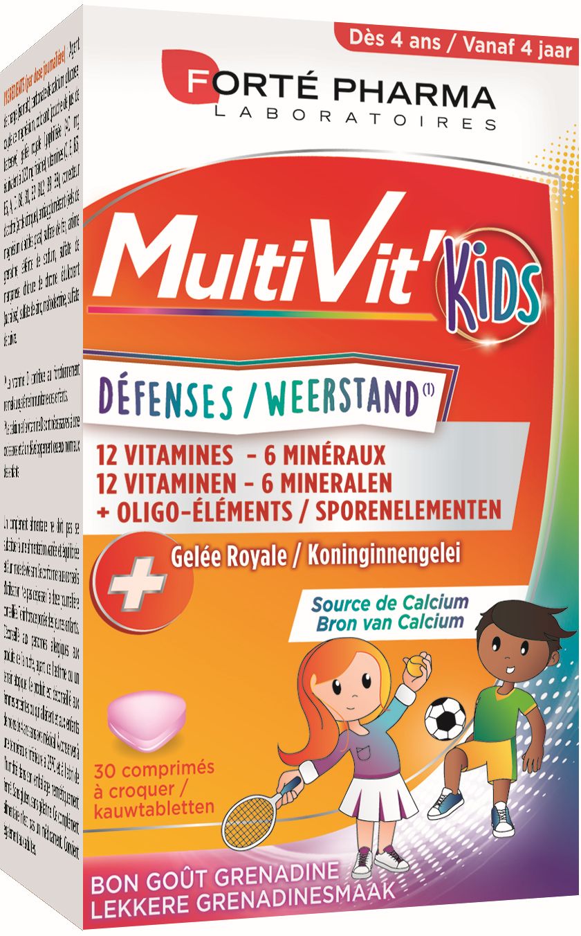 Forté Pharma MultiVit 4G Kids 30 Tabletten - Natuurlijk afweersysteem ...