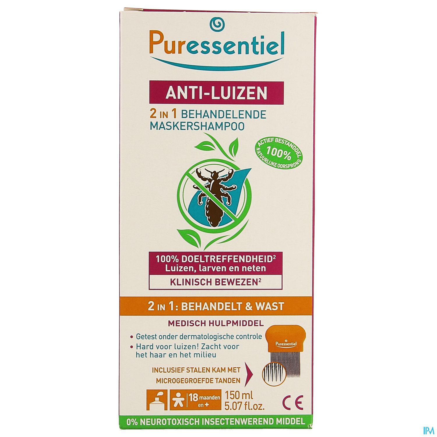Puressentiel Luizenshampoo Behandeling 2in1 150 ml + kam - Antiluizen ...