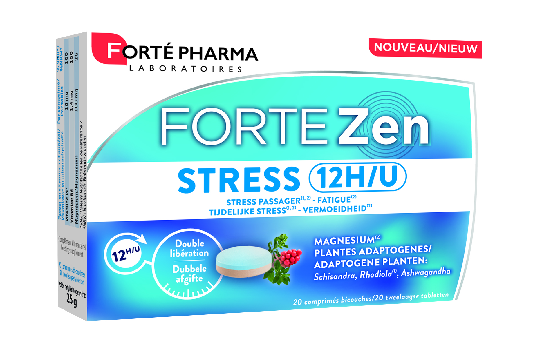Forté Pharma Forté Zen Sress 12H 20 Comprimés - Stress - Relaxation ...