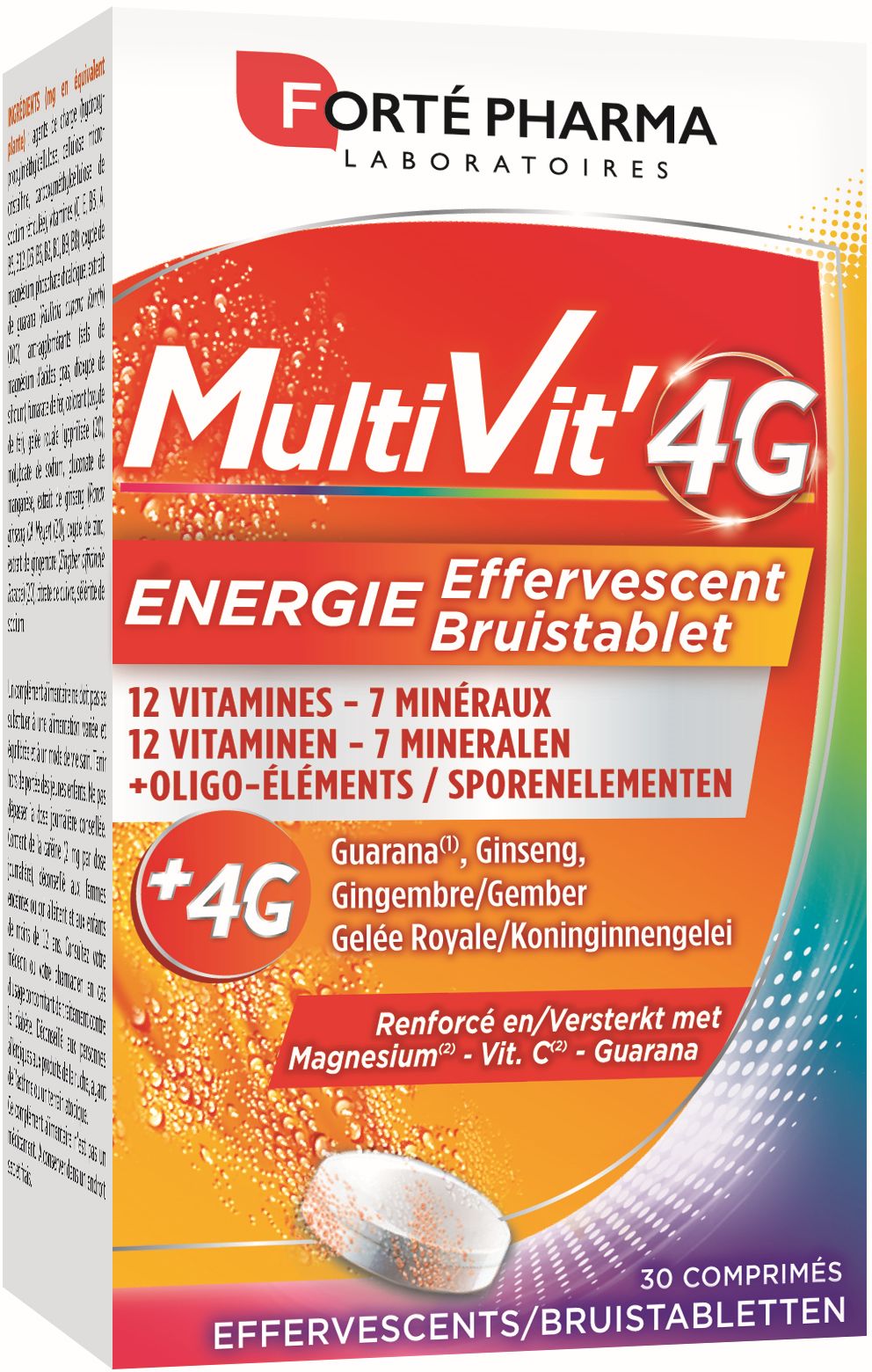 Forté Pharma MultiVit' 4G Energie 30 Comprimés Effervescents - Forme ...