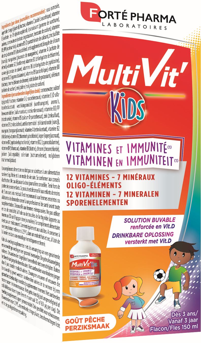 Forté Pharma MultiVit' Kids Solution Buvable 150ml - Défenses ...