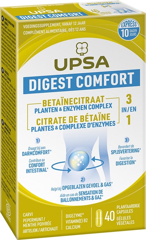 UPSA Digest Comfort 40 Gélules Végétales - Digestion - Transit ...